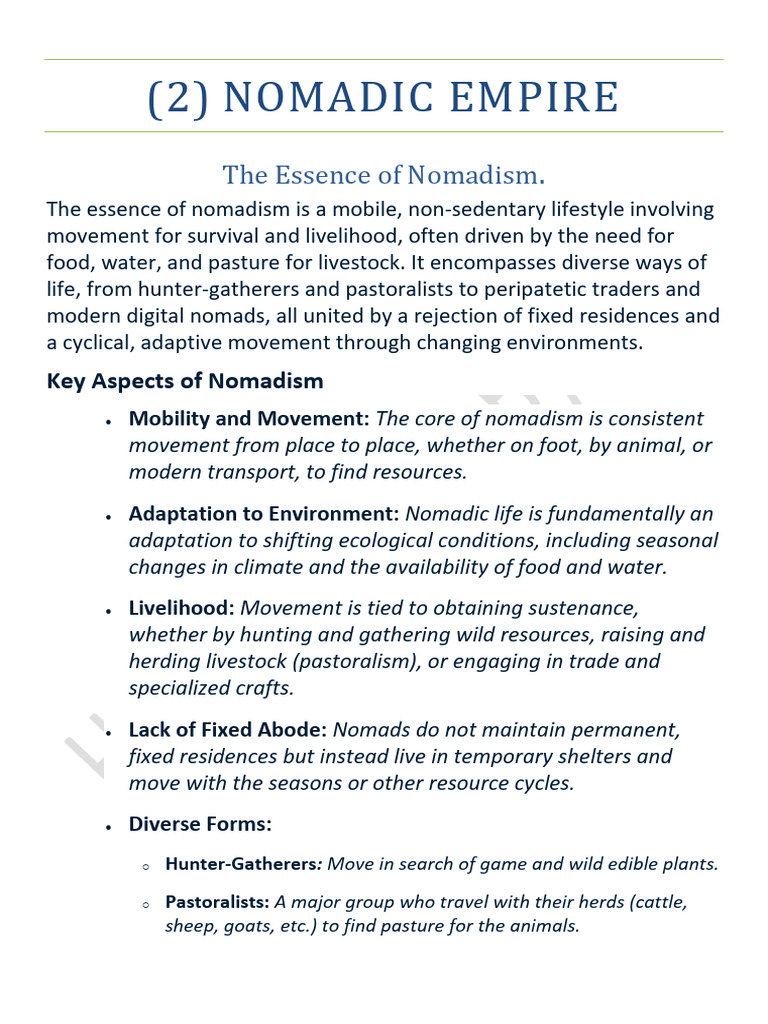 History Chapter 3 Nomadic Empire | PDF | Mongol Empire | Genghis Khan
