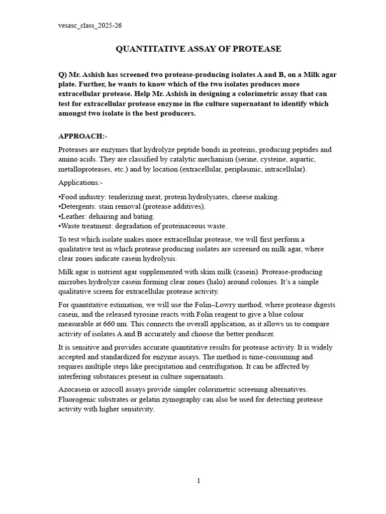 Colorimetric Assay for Protease Activity | PDF | Protease | Hydrolysis