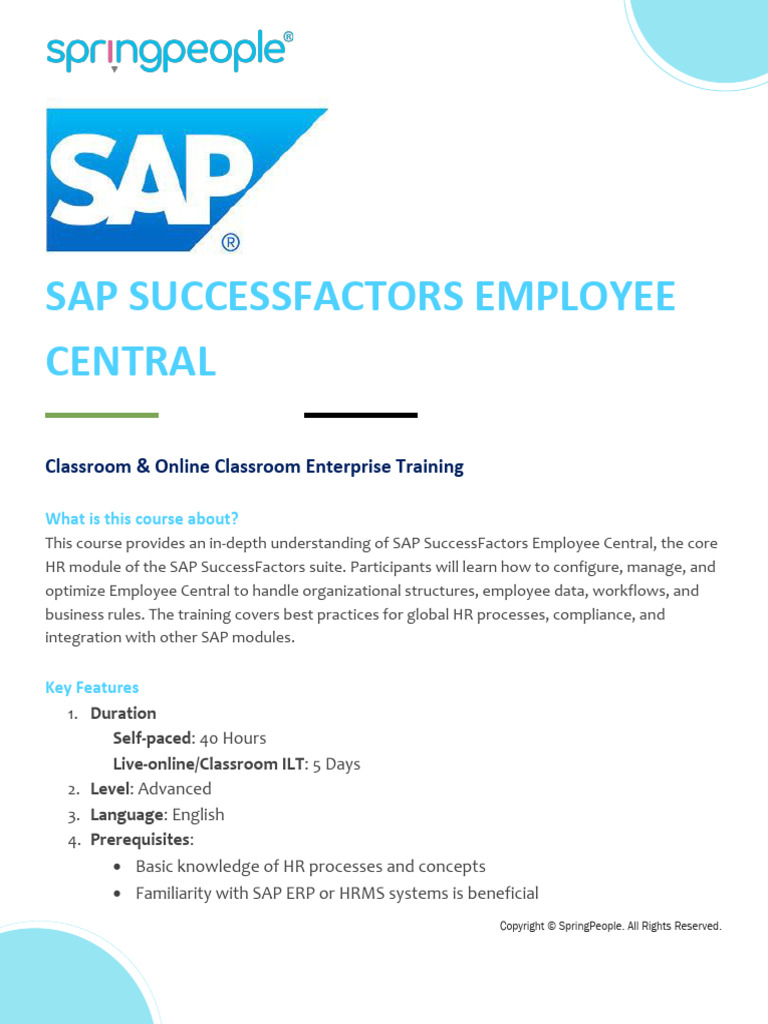 SAP SuccessFactors Employee Central - CDS | PDF | Information Science ...