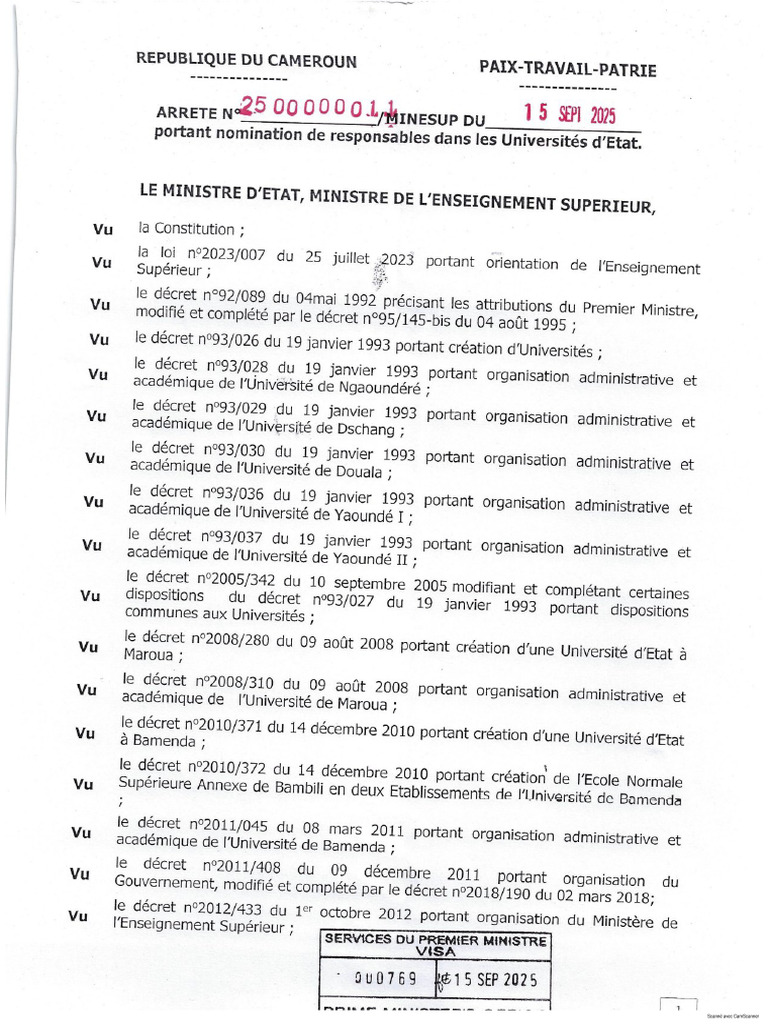 Nomination UY1 Sept 2025 | PDF