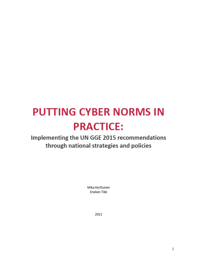 Implementing UN Cyber Norms Nationally | PDF | Computer Security | Security