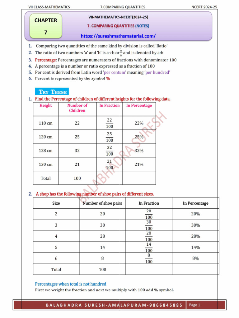 Maths 7th Chapter | PDF