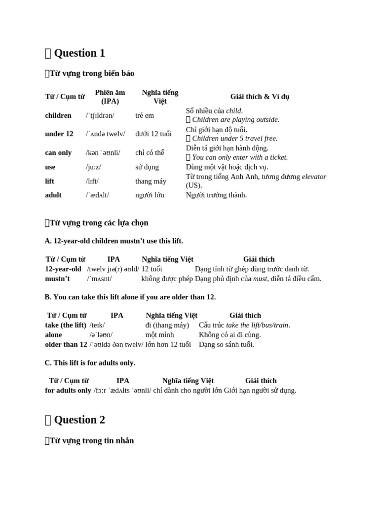 Ready Ket Reading Test 1 | PDF