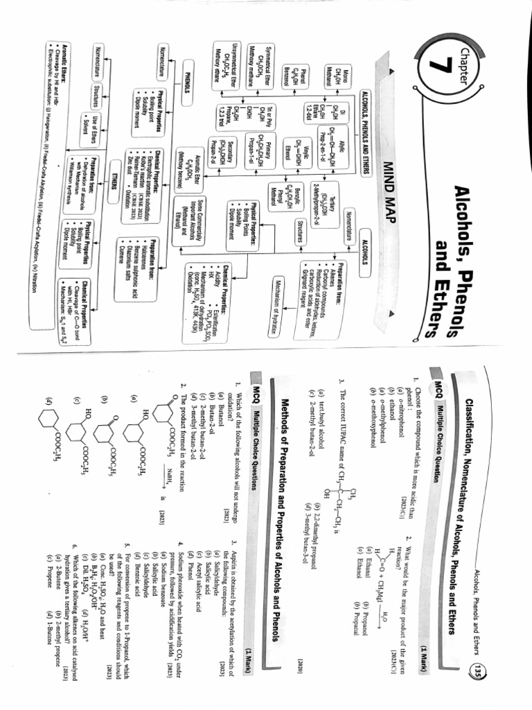 Alcohol Phenols Worksheet | PDF | Ether | Organic Chemistry