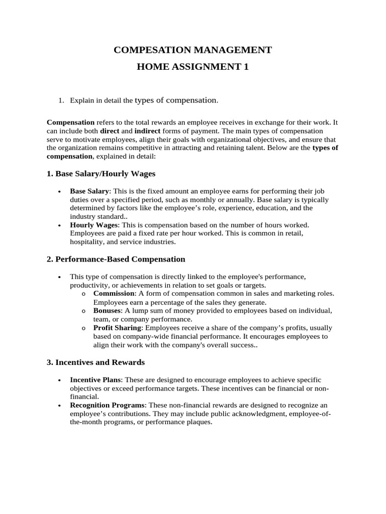 Compesation Management Ha 1 | PDF | Cost Of Living | Employment