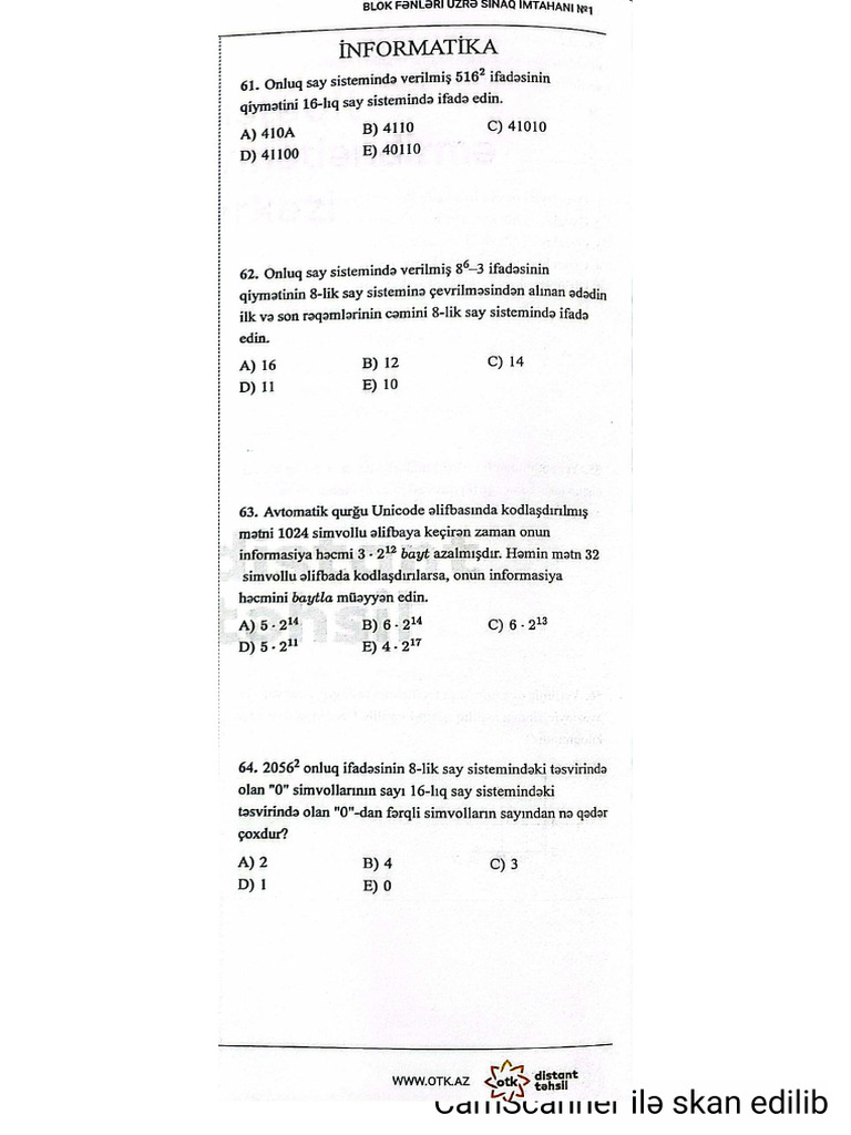 11ci Sinif Otk | PDF