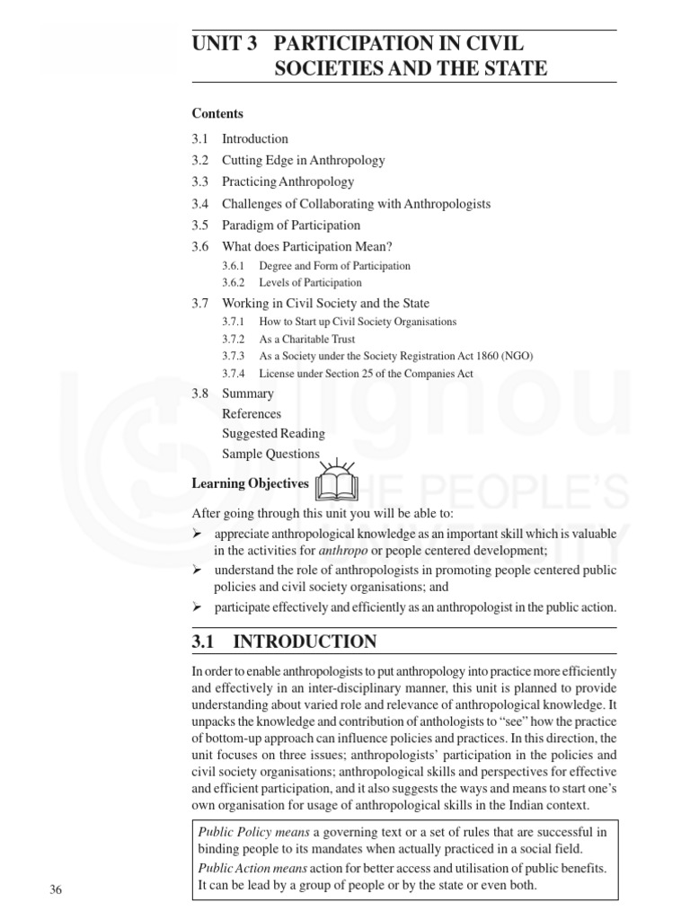Unit-3 | PDF | Anthropology | Non Governmental Organization