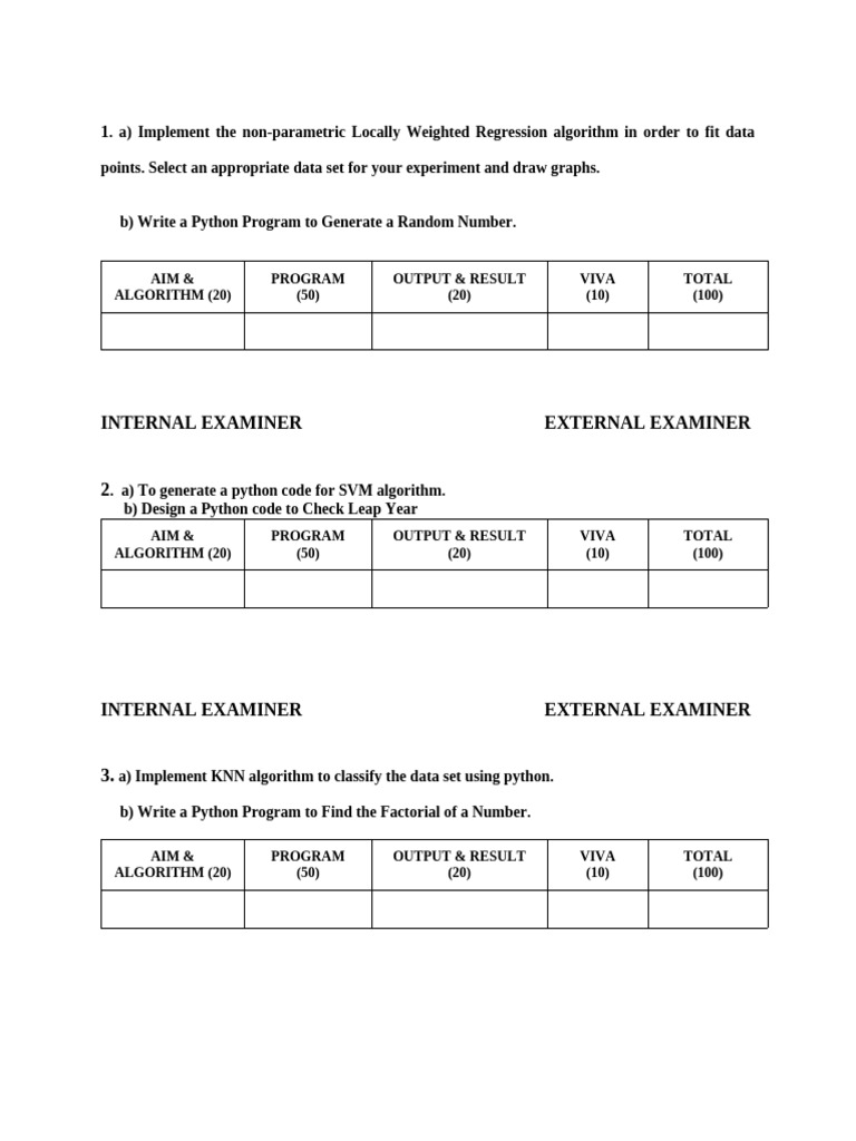 Machine Learning Question Set 2021 | PDF | Algorithms | Python ...