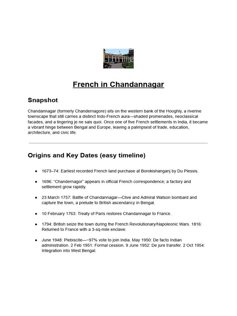 French in Chandannagar PDF | PDF