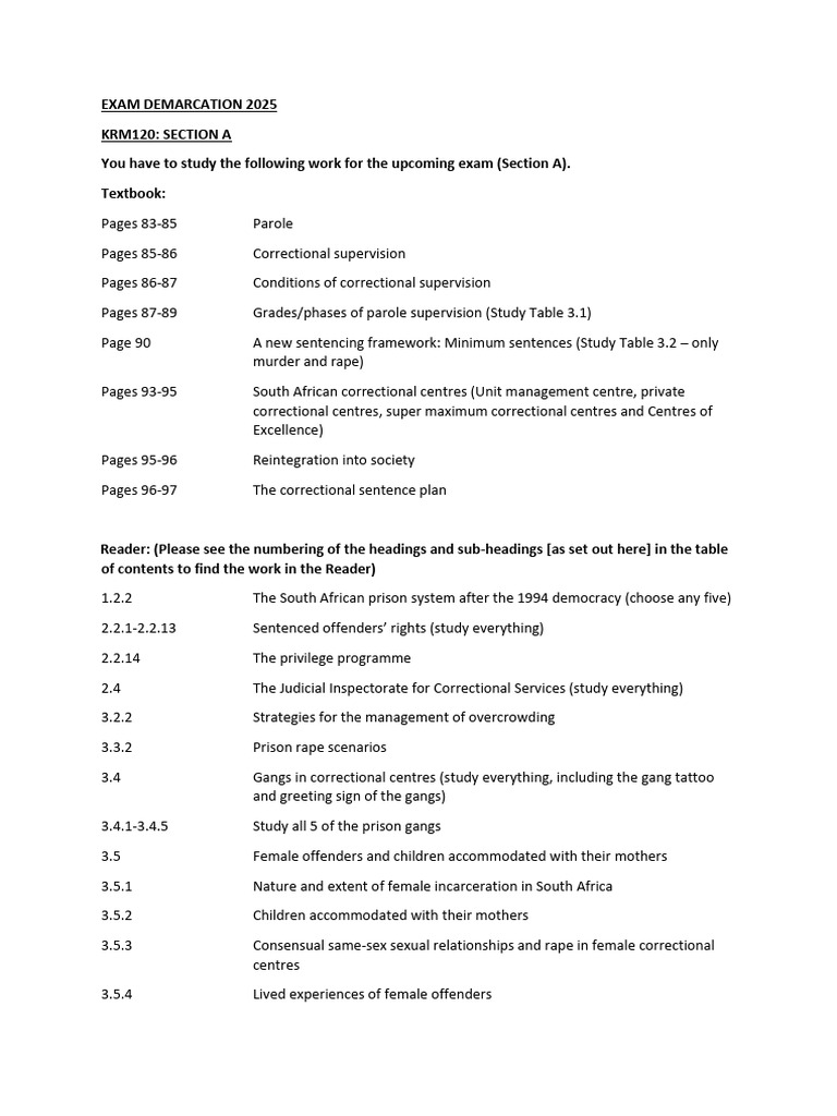 Exam Demarcation Section A 2025 | PDF