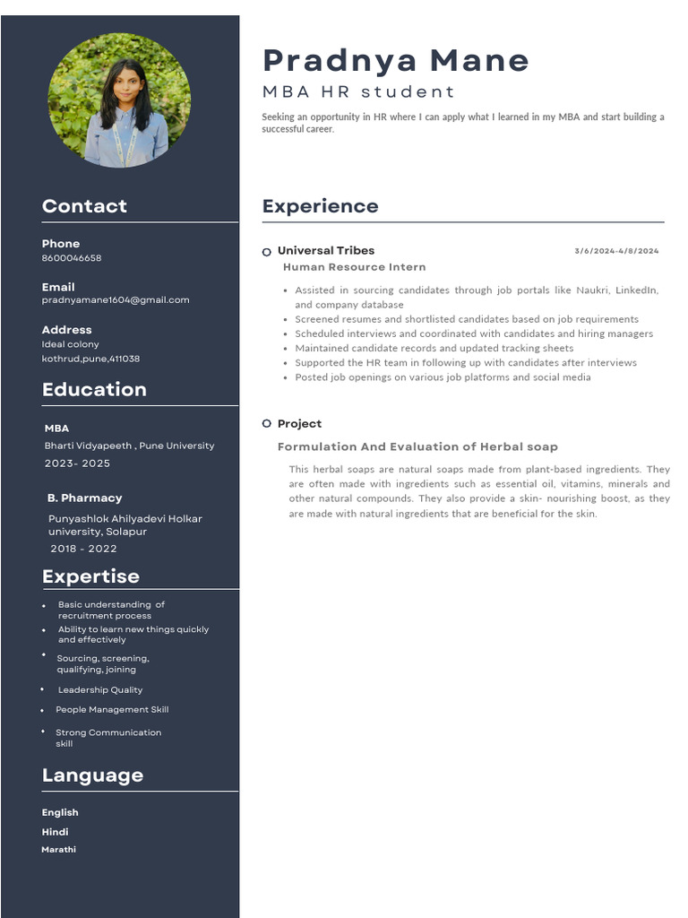 Pradnya Mane CV | PDF