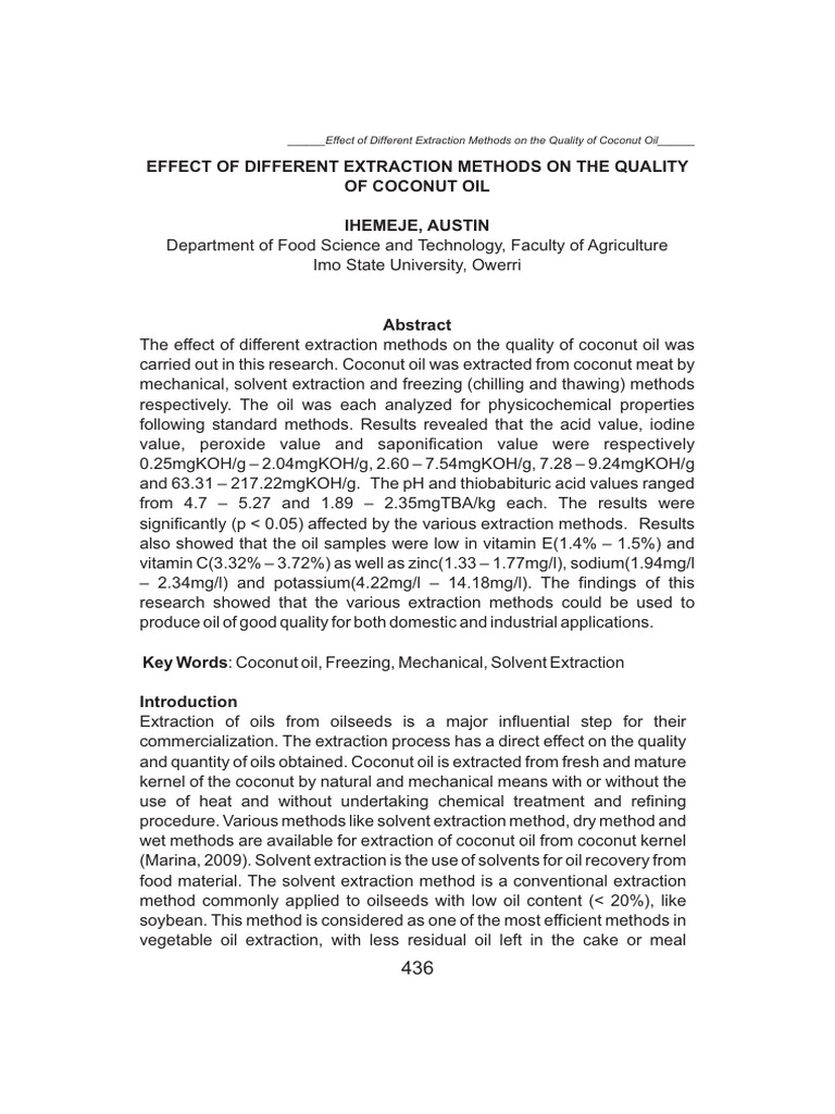4effect of Different Extraction Methods on the Quality (2) | PDF ...