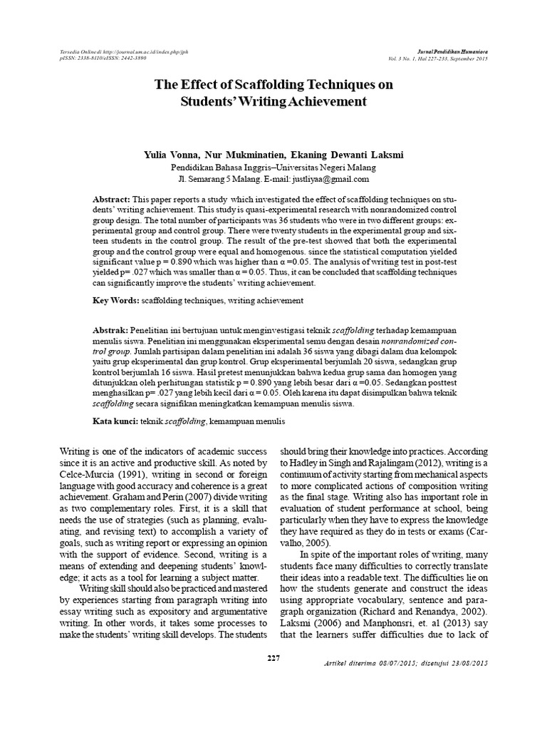 Scaffolding Techniques Boost Writing Skills | PDF | Learning | Cognition