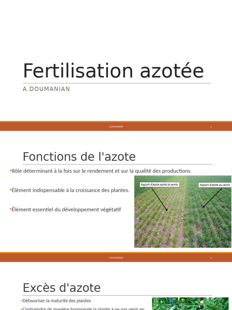 Guide sur la fertilisation azotée | PDF | Fumier | Rendement agricole