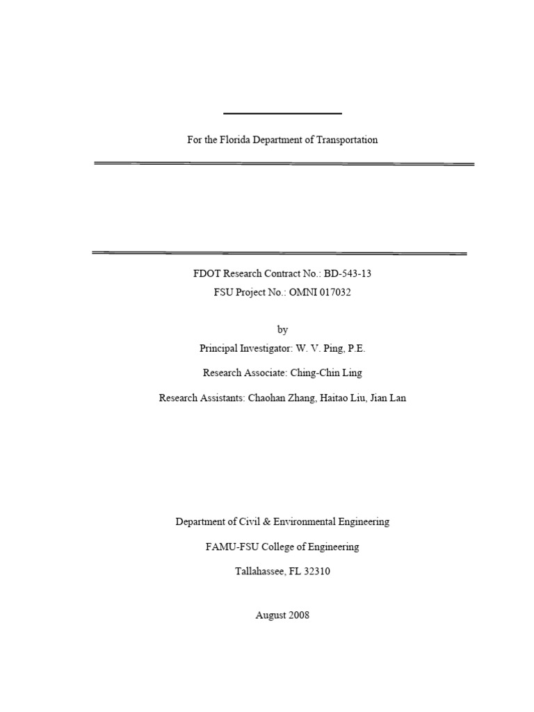 Ping, P.E. (2008). Design Highwater Clearances for Highway Pavements - Report BD543-13 Vol 1 ...