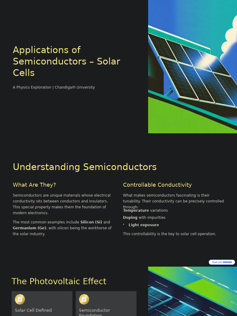 Semiconductor Applications in Solar Cells | PDF | Semiconductors ...