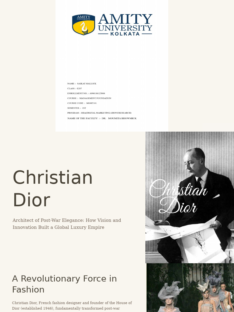 Christian Dior: Innovator of Fashion Elegance | PDF | Fashion | Aesthetics
