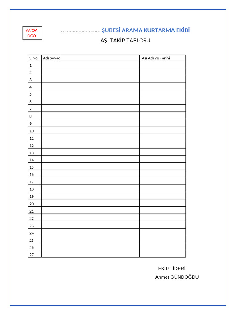 23d-Aşi Taki̇p Tablosu | PDF