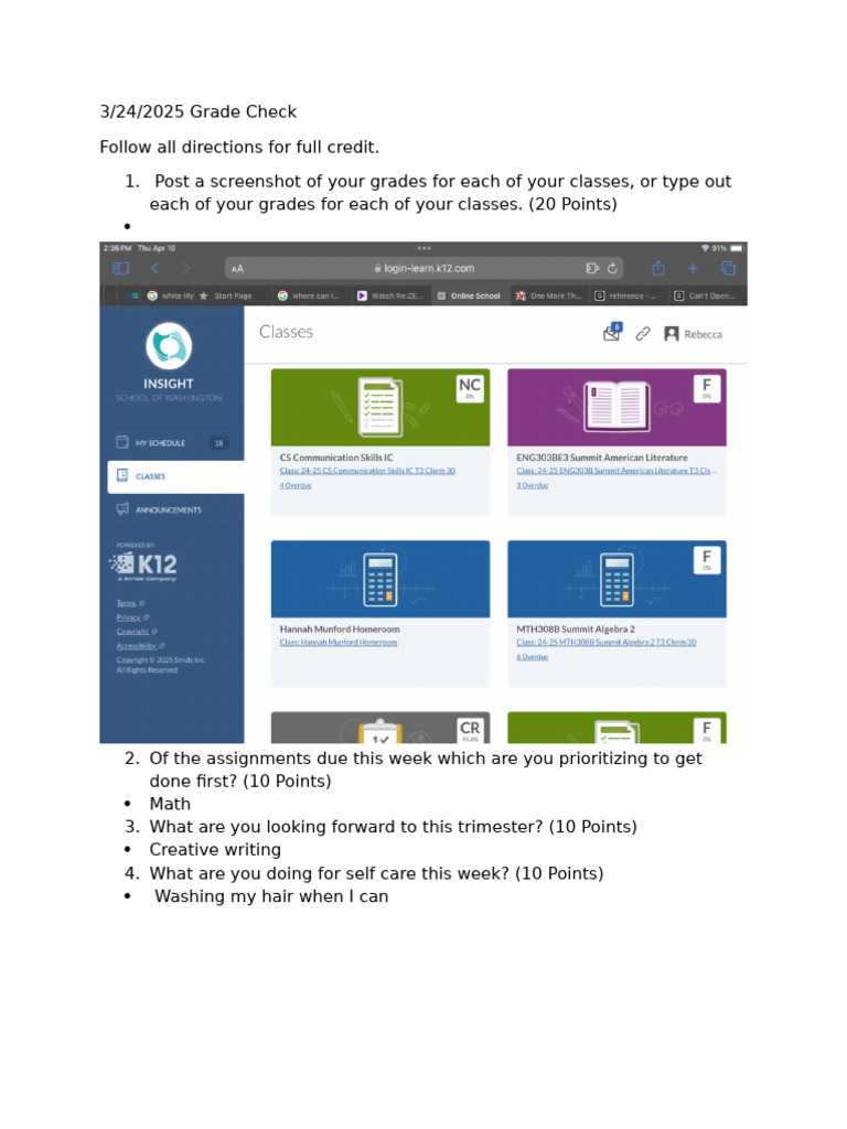3-24 Grade Check | PDF