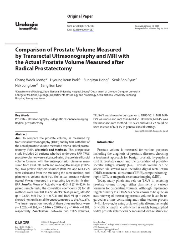 Jeong Et Al. - 2008 - Comparison of Prostate Volume Measured by ...