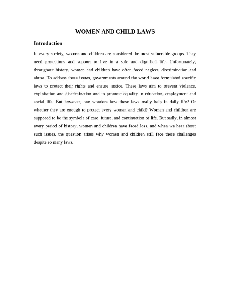 Women and Child Laws | PDF