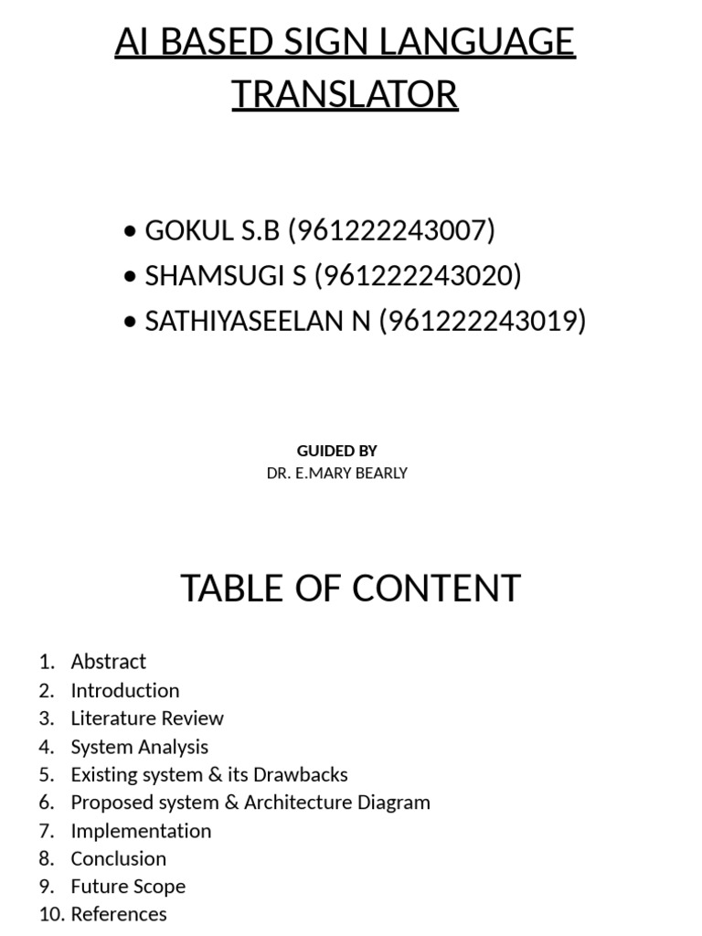 Ai Based Sign Language Translator | PDF | Deep Learning | Artificial Intelligence