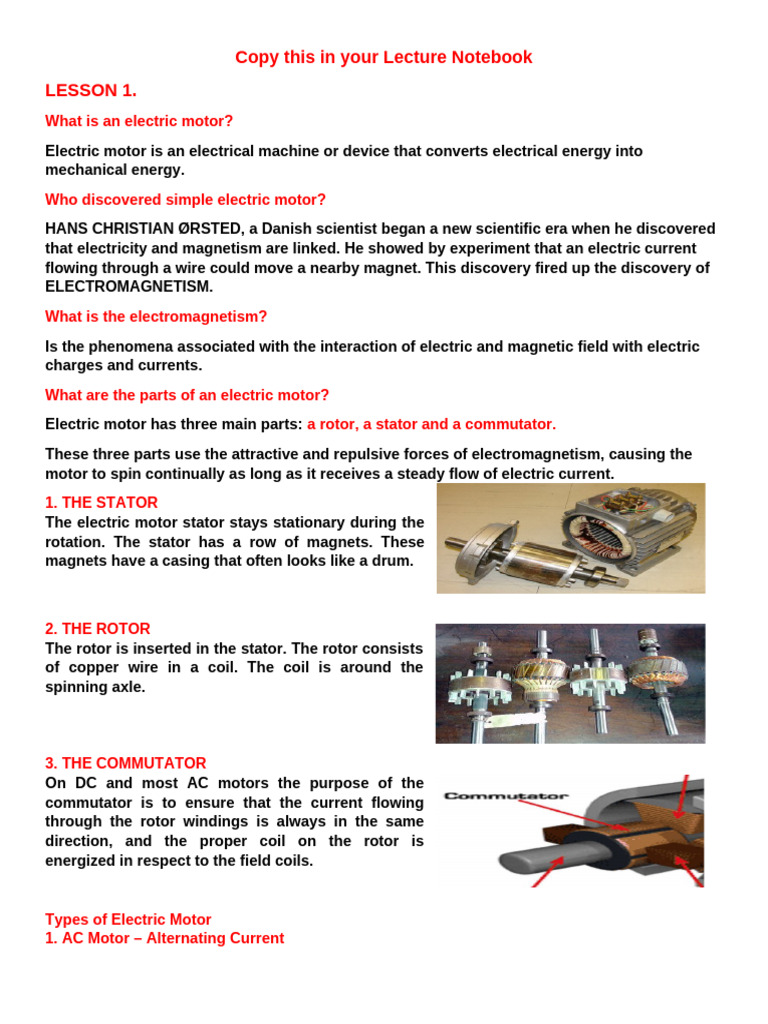 MOTOR-AND-GENERATOR | PDF | Electric Motor | Electric Generator