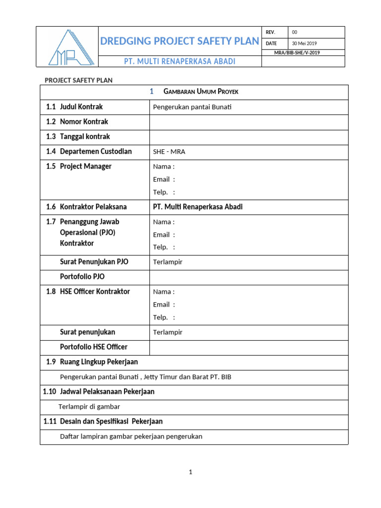 Project Safety Plan | PDF