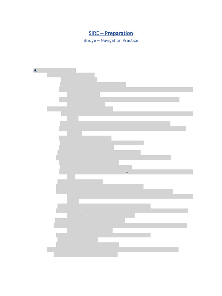 SIRE Preparation - Bridge Practices | PDF | Navigation