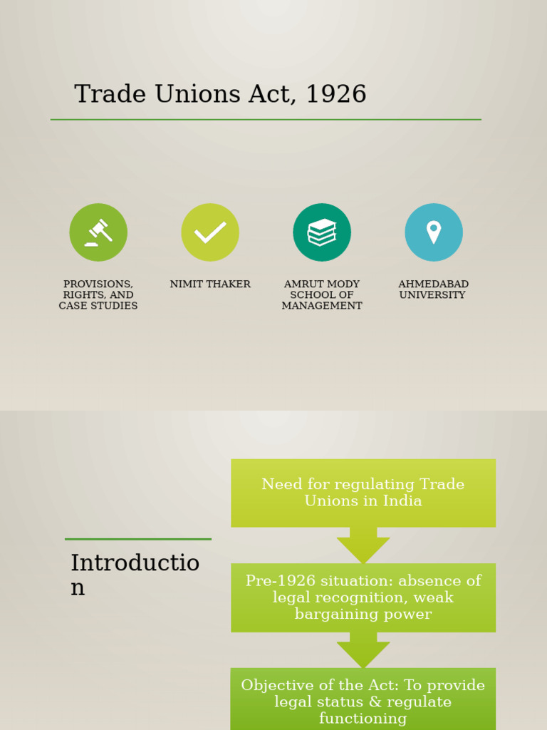 Trade Unions Act Presentation | PDF | Trade Union | Criminal Law