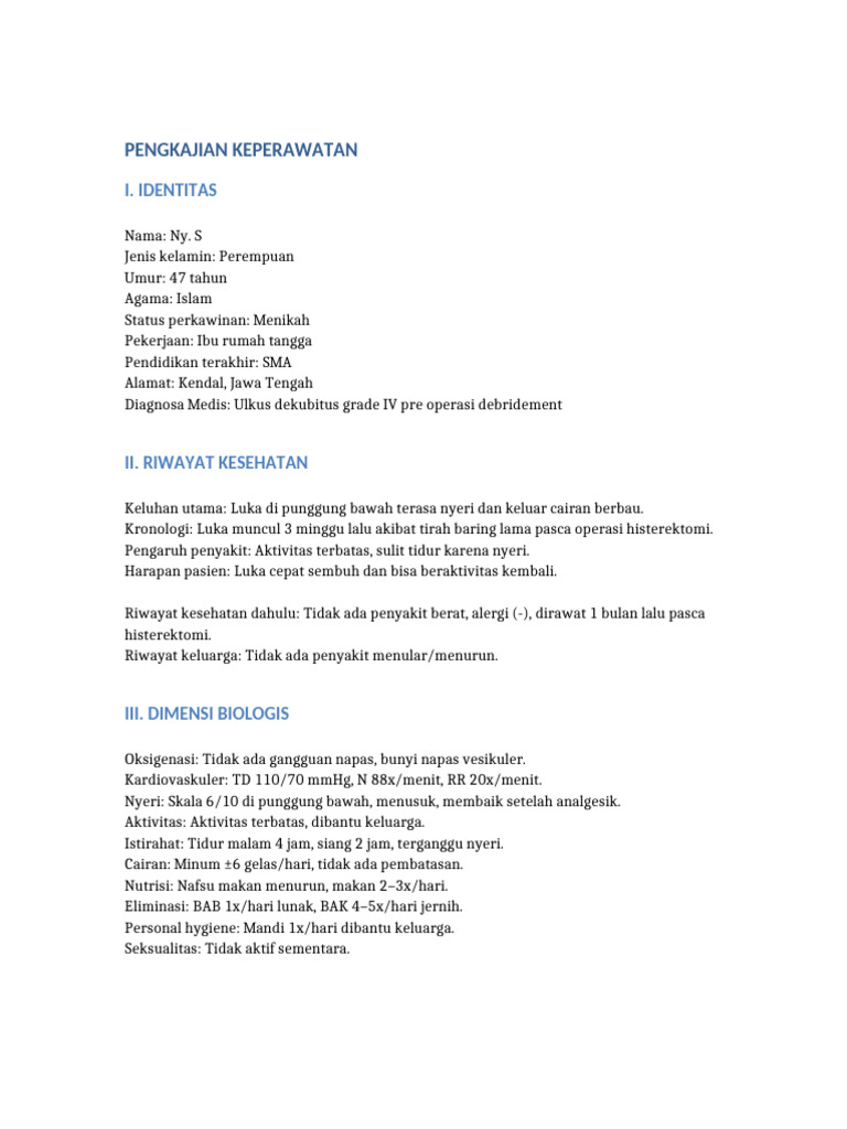 Pengkajian Ulkus Dekubitus Grade IV | PDF