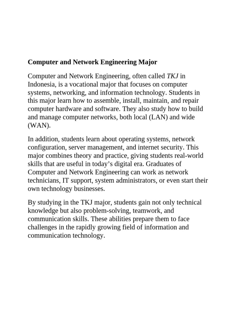 Computer and Network Engineering Major HARI INI | PDF