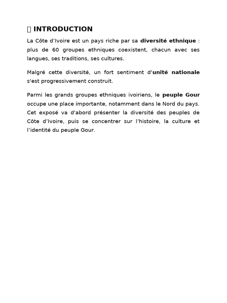 Histoire et culture du peuple Gour | PDF | Côte d'Ivoire