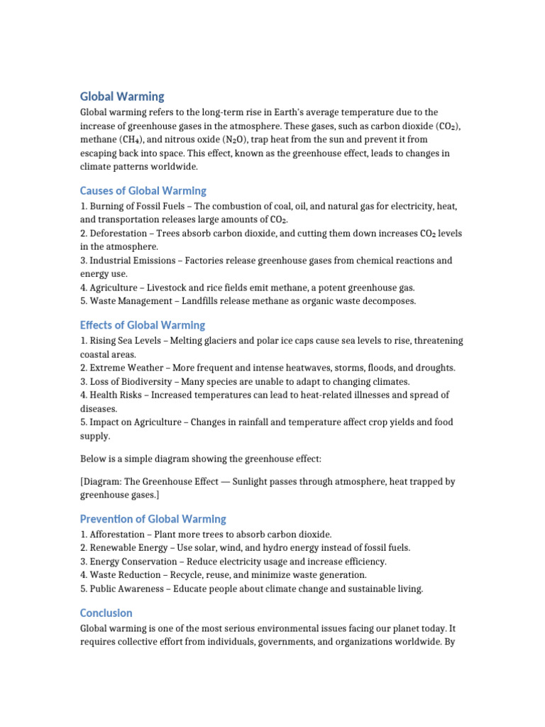 Understanding Global Warming Causes & Effects | PDF