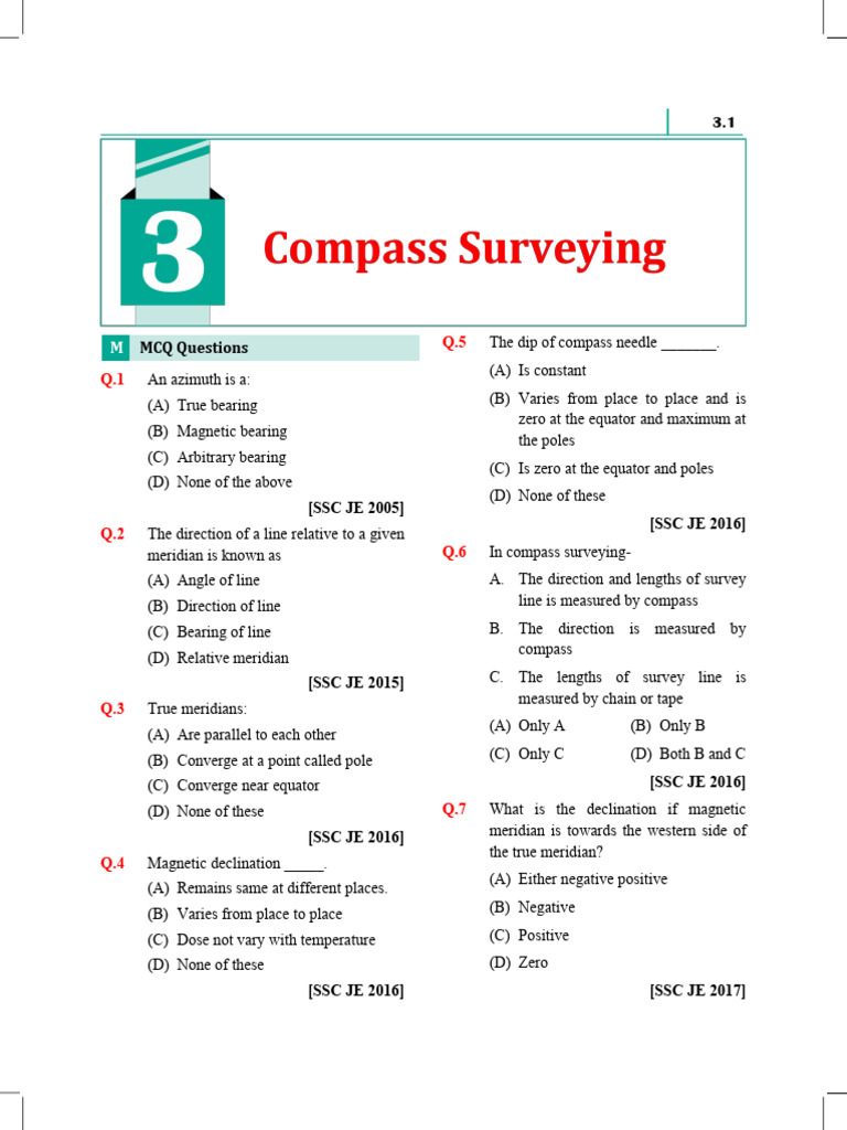 Chapter 3 Compass Surveying | PDF | Compass | Navigation