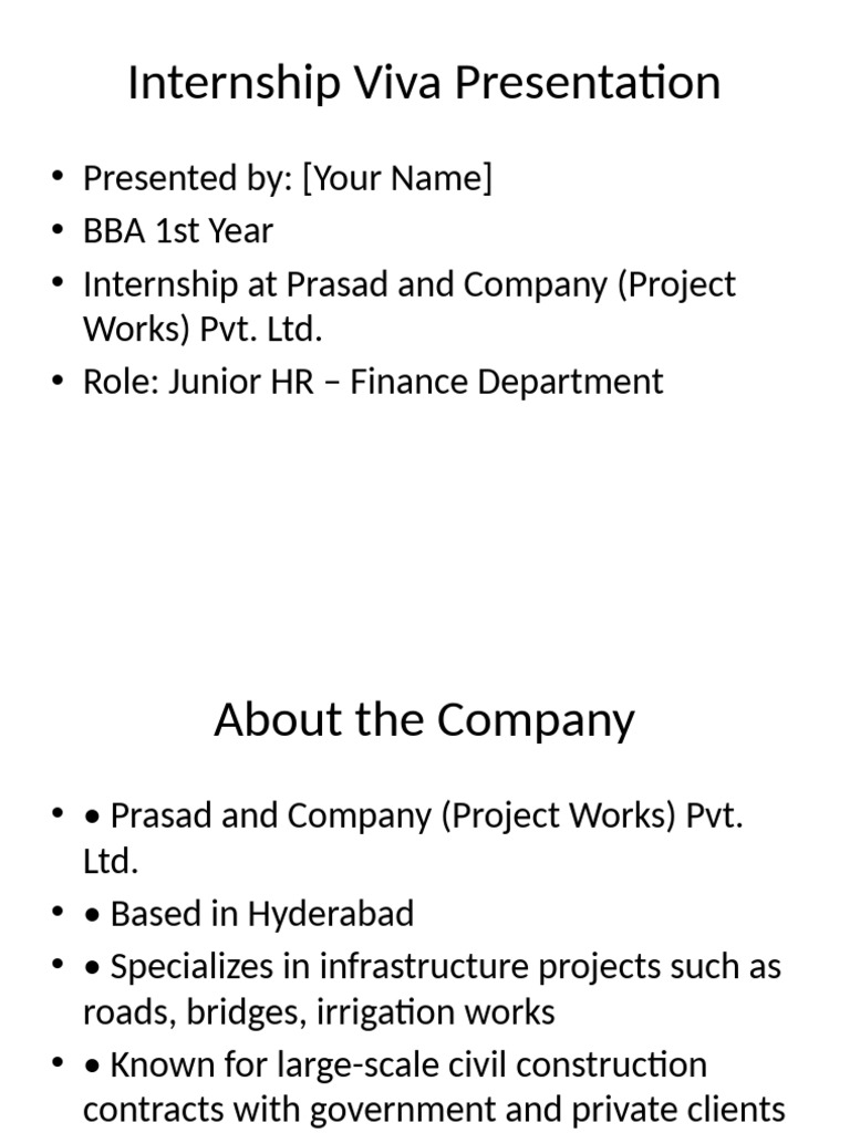 BBA Internship Viva Presentation | PDF