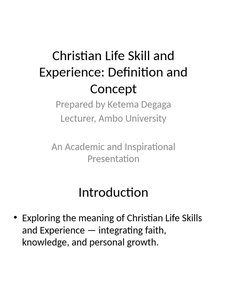 Christian_Life_Skills_and_Experience_by_Ketema_Degaga | PDF