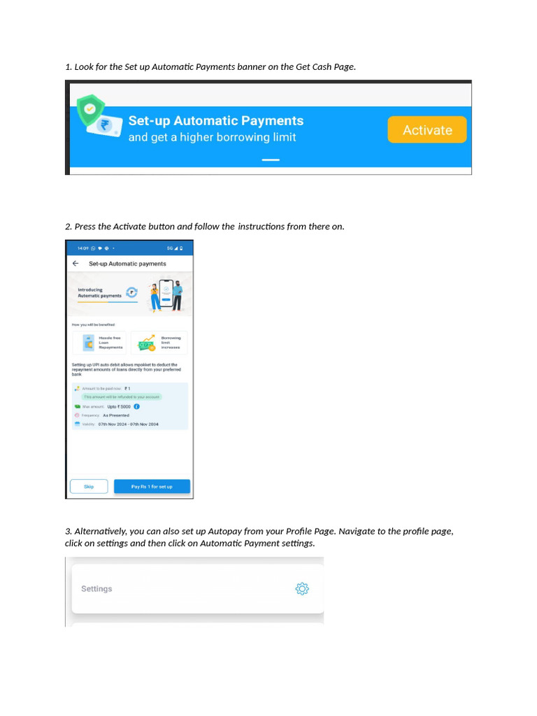 Autopay Setup Process | PDF