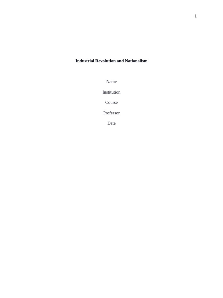 Industrialization's Role in Nationalism | PDF | Nationalism ...