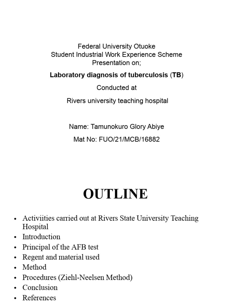 TB Diagnosis: AFB Test Procedure Guide | PDF | Tuberculosis | Microbiology