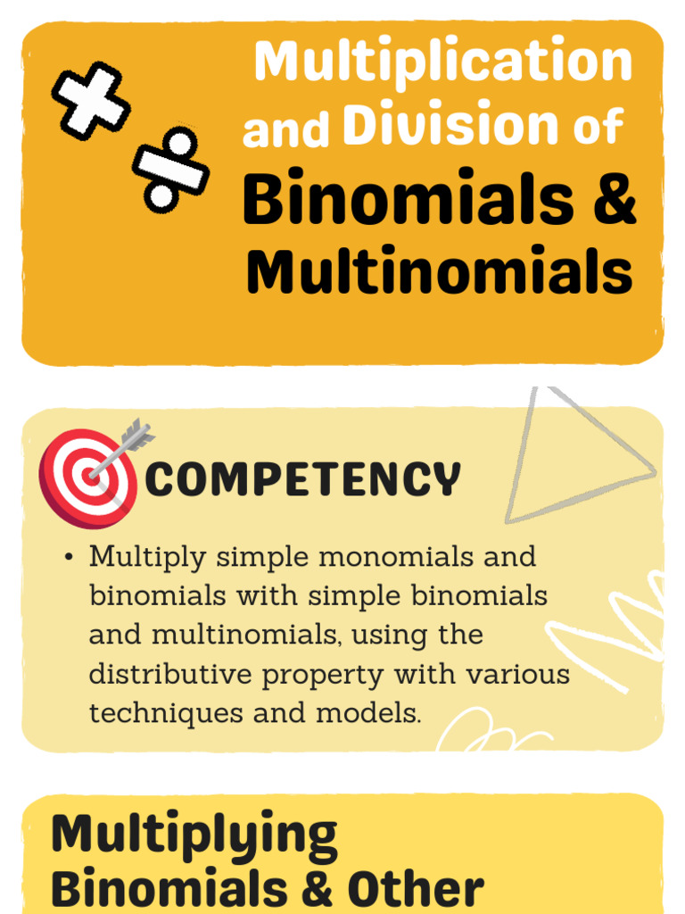 LESSON 6 - Multiplication and Division of Binomials and Multinomials | PDF