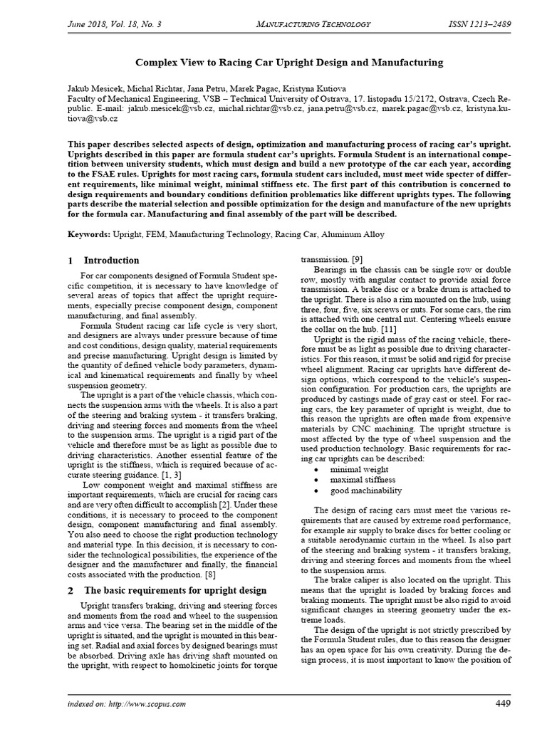 Racing Car Upright Design Insights | PDF | Strength Of Materials ...