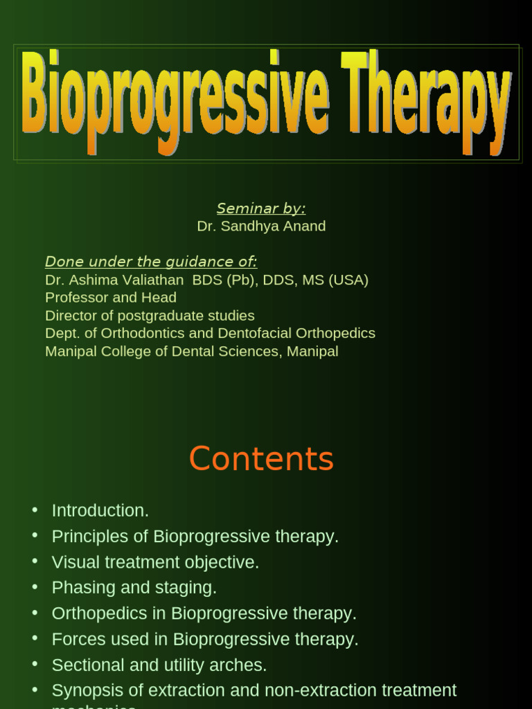 Principles of Bioprogressive Therapy | PDF | Dental Anatomy | Orthodontics