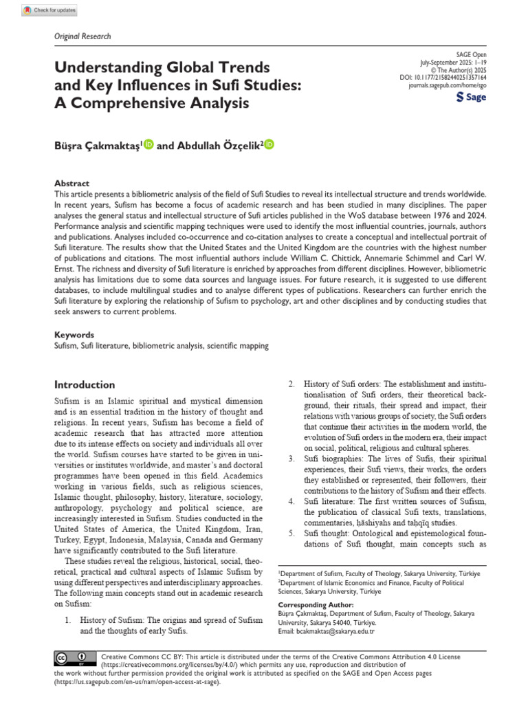 Understanding Global Trends and Key Influences in Sufi Studies. A ...
