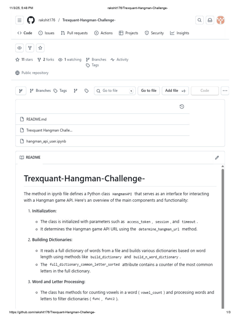 Trexquant Hangman Challenge Overview | PDF | Computer Engineering ...