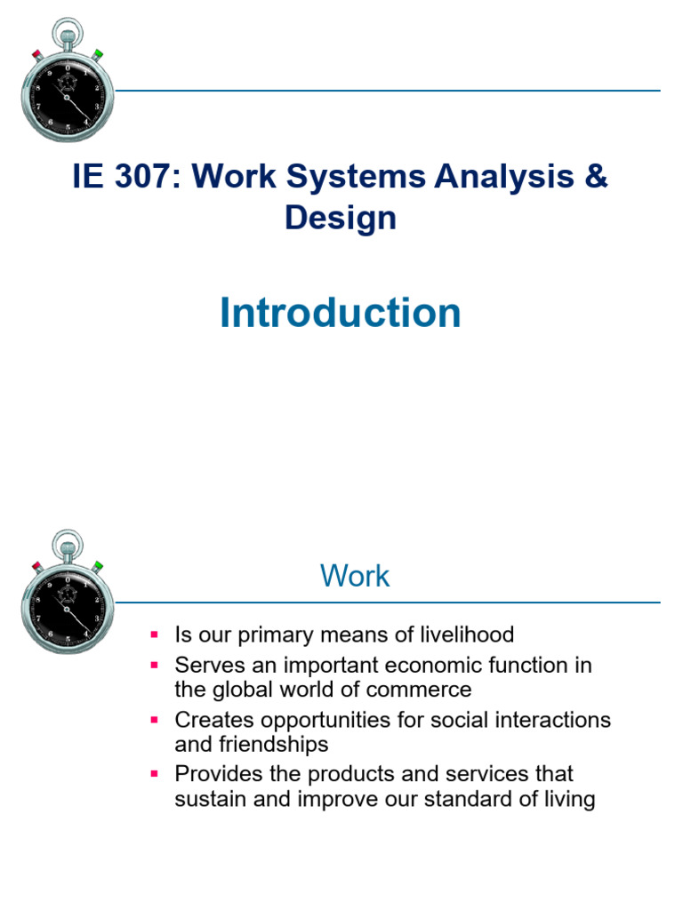 Work Systems Analysis and Design Overview | PDF | System | Workforce ...