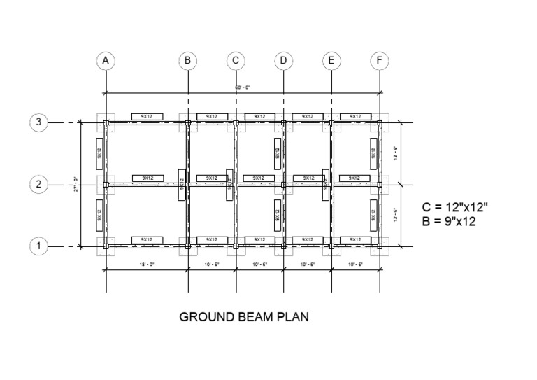 Ground Beam Plan Dimensions Guide | PDF