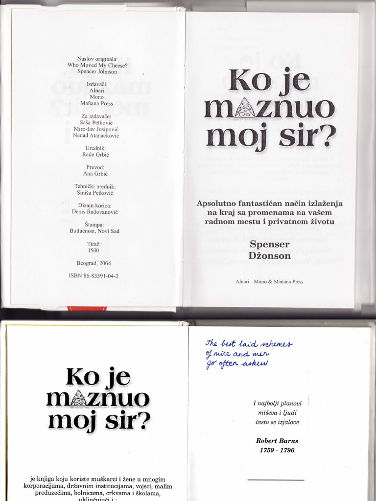 Spencer Johnson - Ko Je Maznuo Moj Sir | PDF