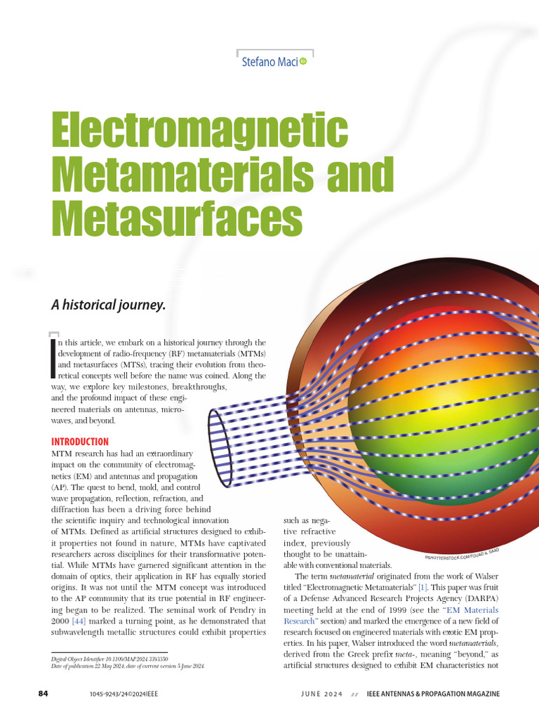 Electromagnetic Metamaterials and Metasurfaces A Historical Journey ...