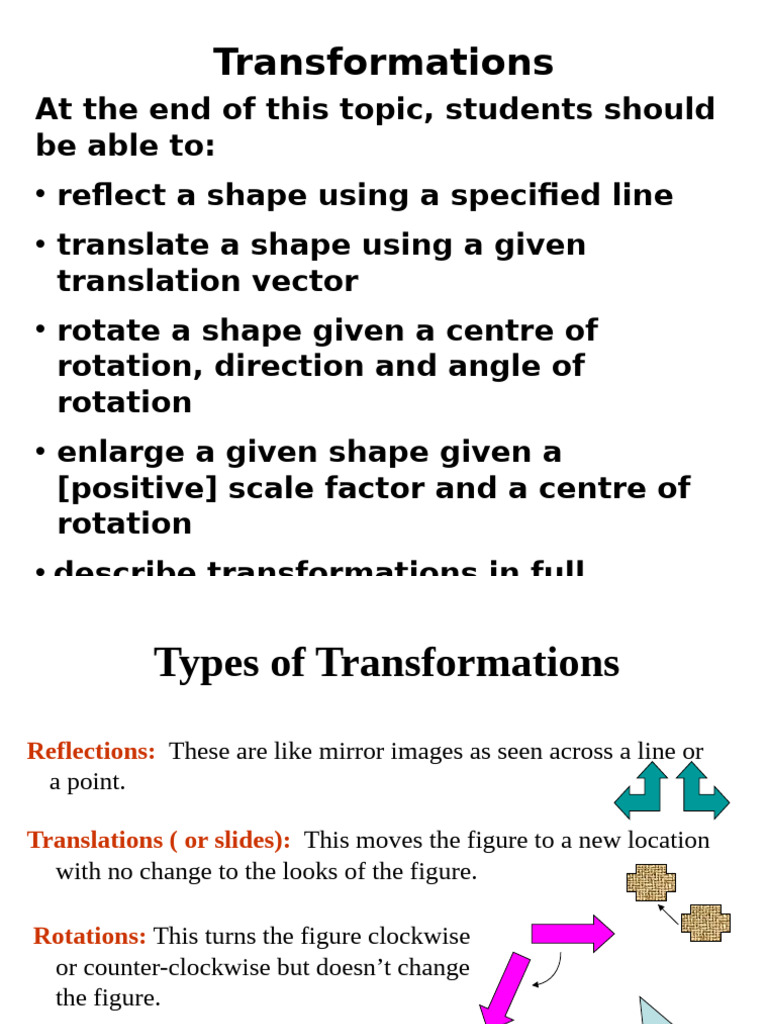 Transformations Form 2 | PDF | Cartesian Coordinate System | Shape